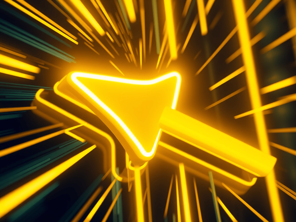 The Big Neon Yellow Arrow with Flashing Lights – blooming with Brooke